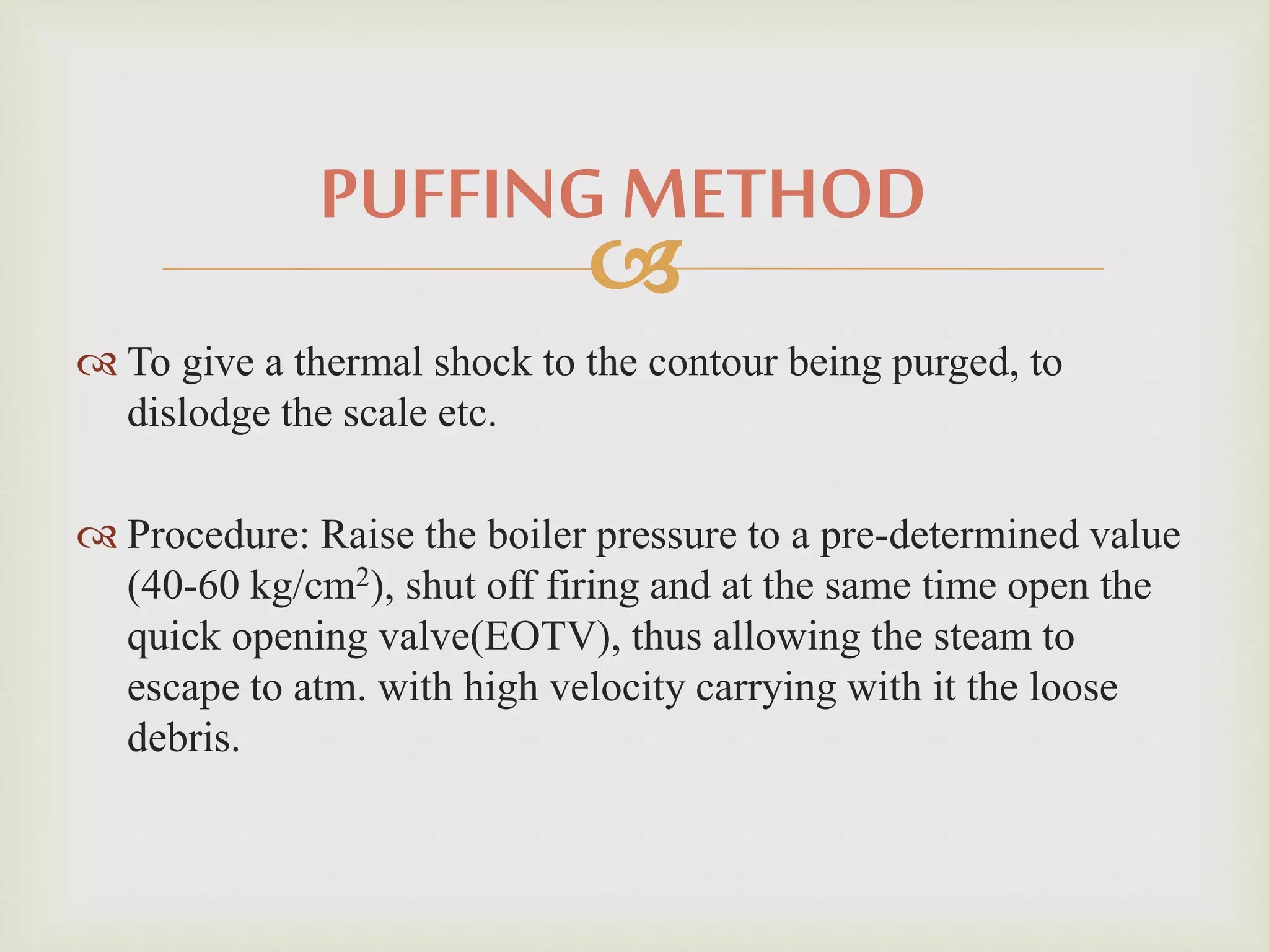 Steam blowing stages before turbine rolling | PPSX