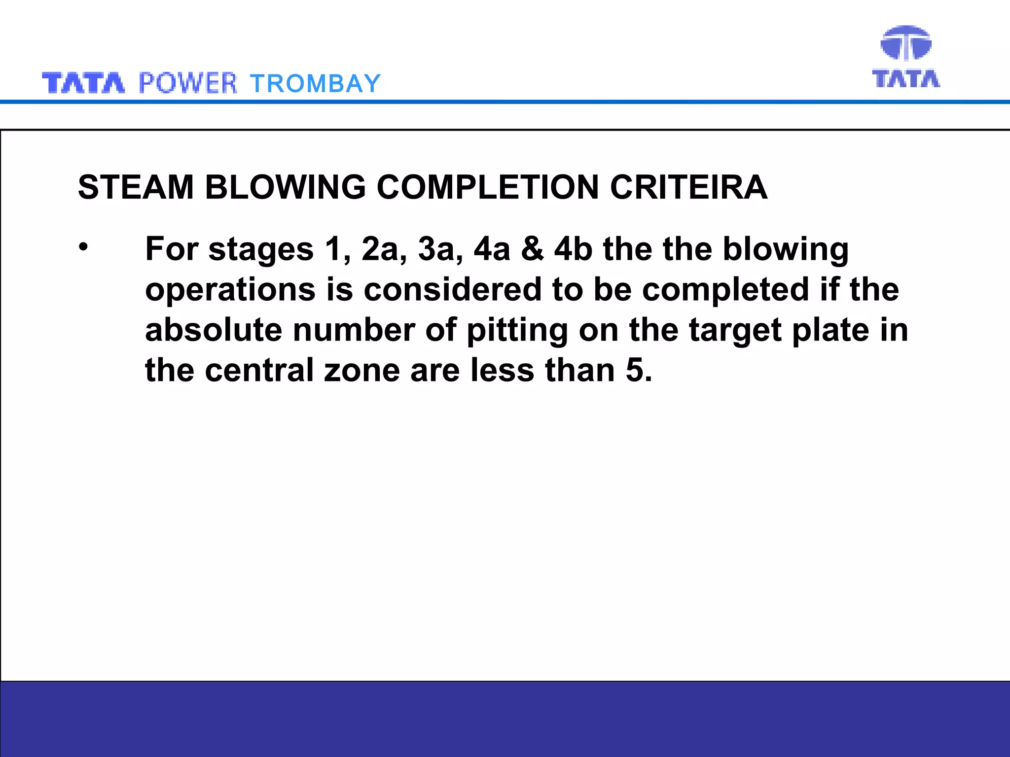 Steam blowing procedure | PPS