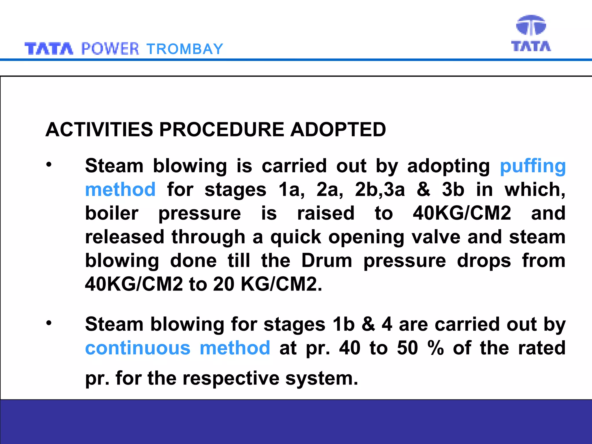 Steam blowing procedure | PPT