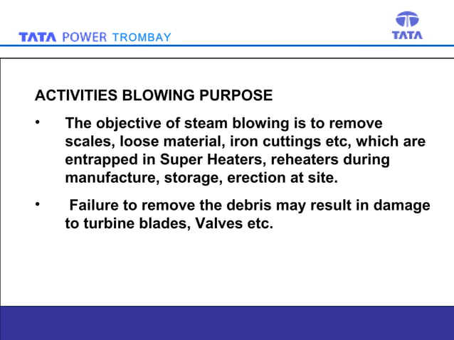 Steam blowing procedure | PPS | Technology & Computing