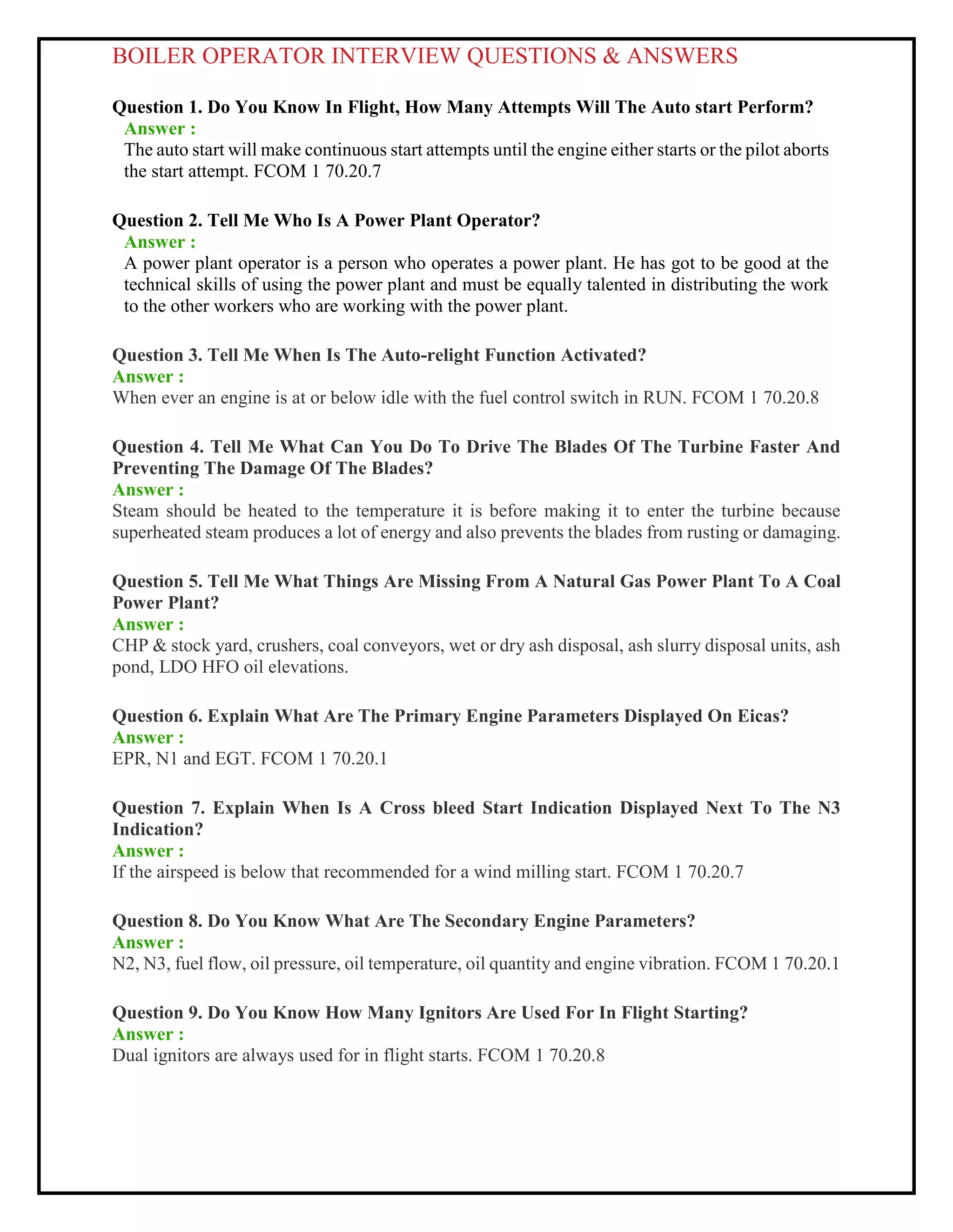 Steam boilers interview questions & answers | PDF