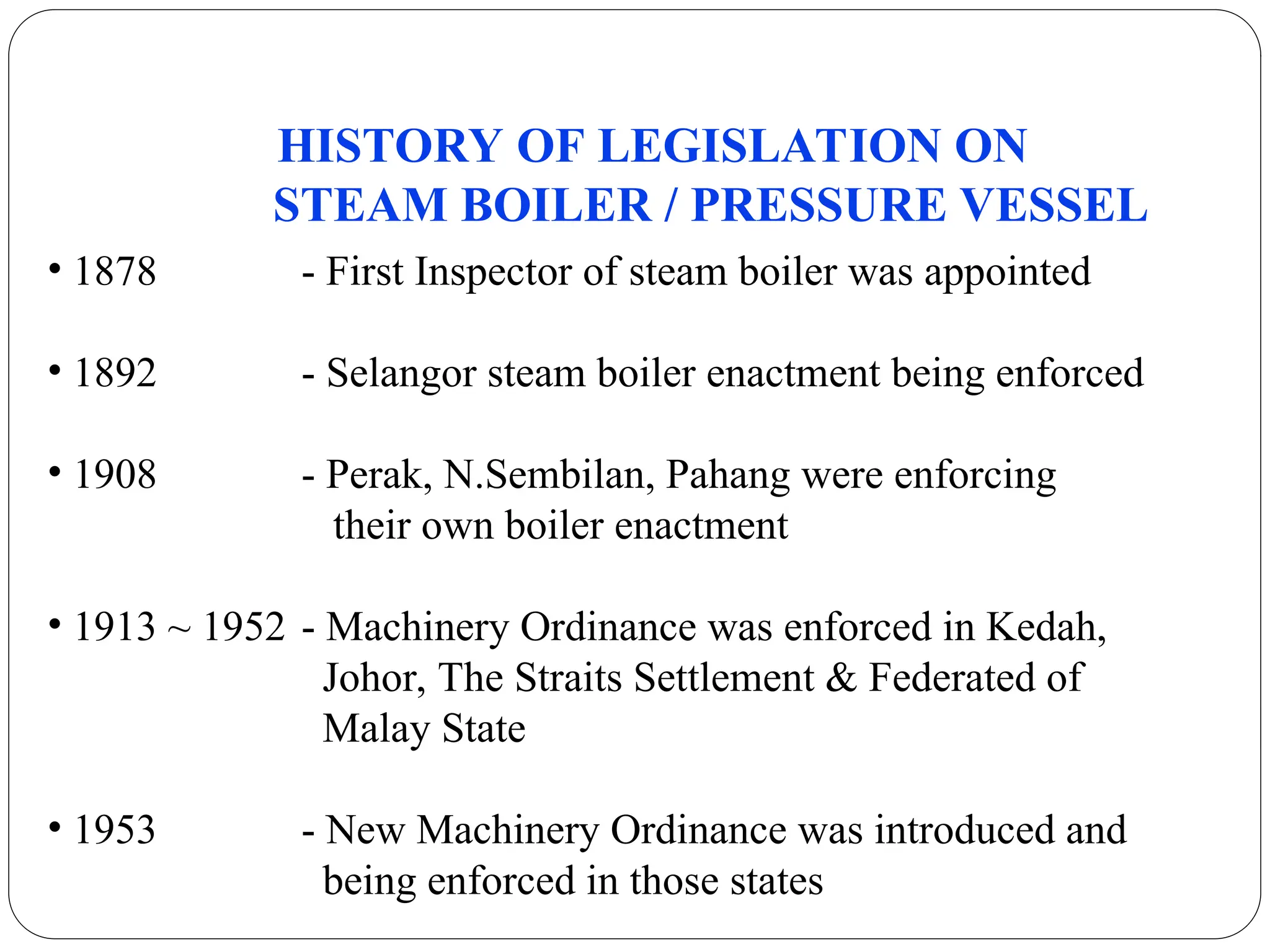 steam boiler & upv reg.ppt for manufacturer of boiler and unfired pressure vessel | PPT