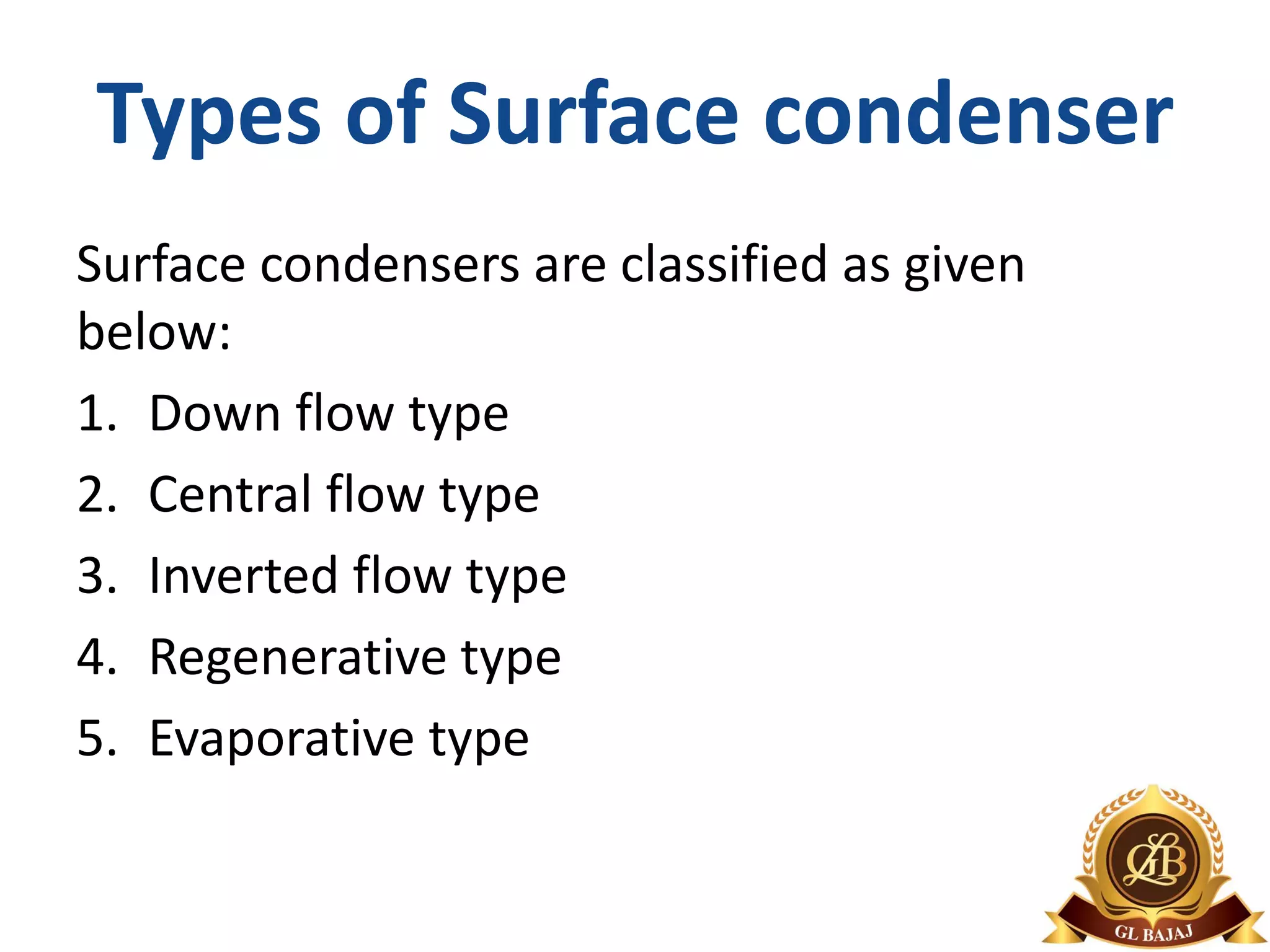 Steam condensers - Part 1 (introduction and classification) | PPT