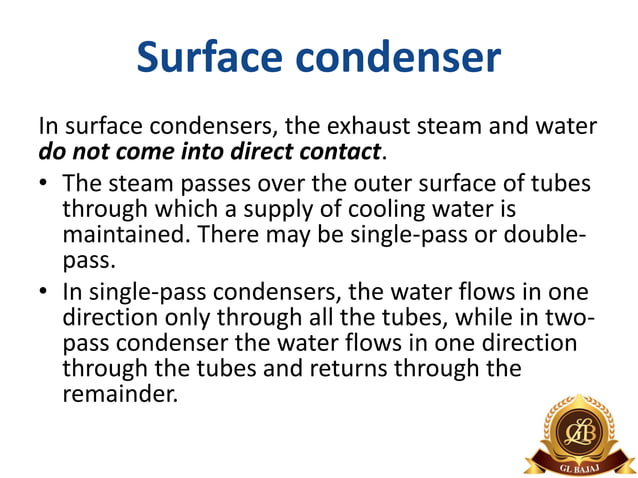 Steam condensers - Part 1 (introduction and classification) | PPT