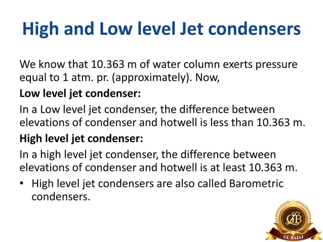 Steam condensers - Part 2 (Low level jet condensers) | PPT