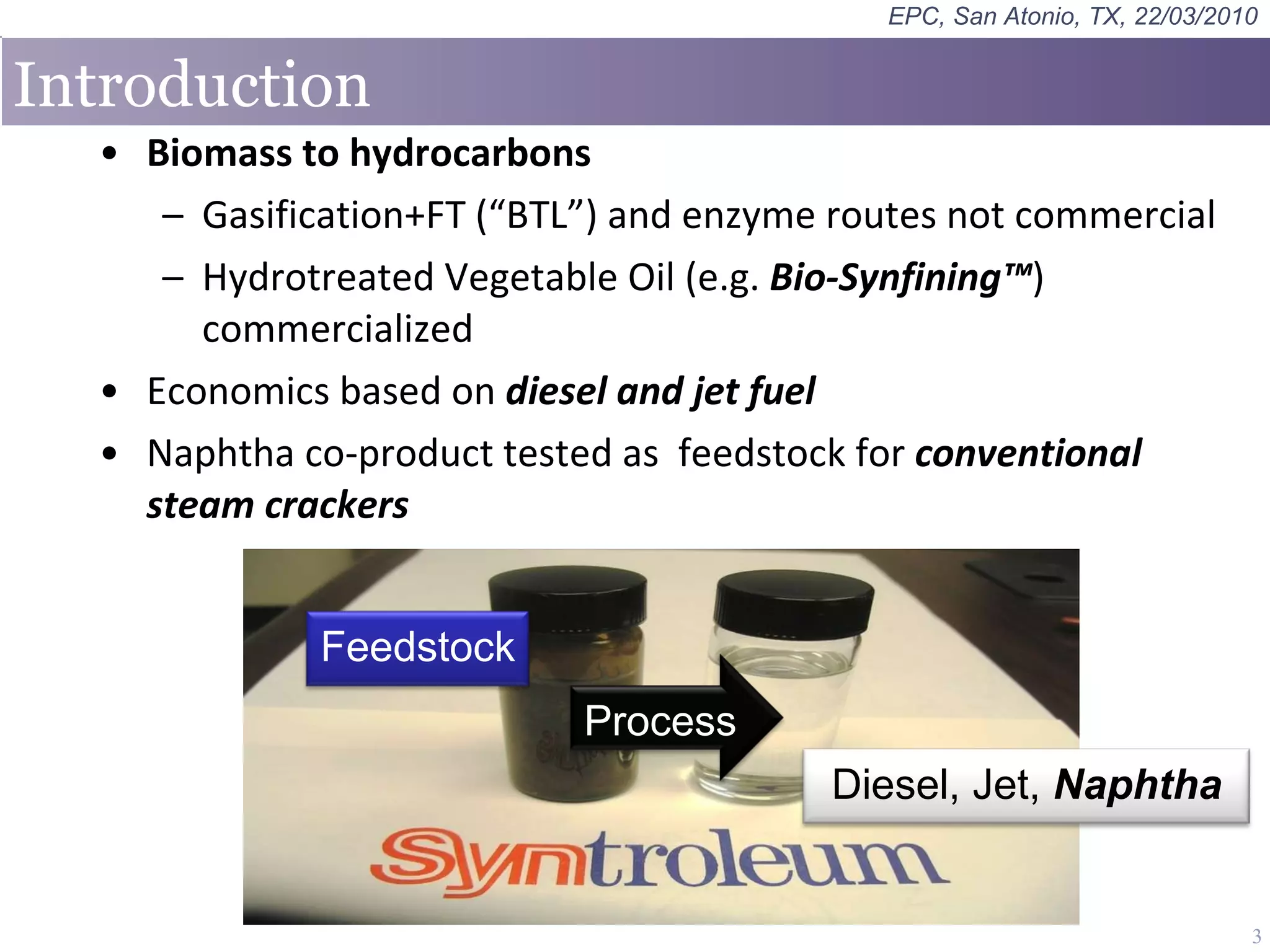 Steam Cracking Of Renewable Naphtha | PPT