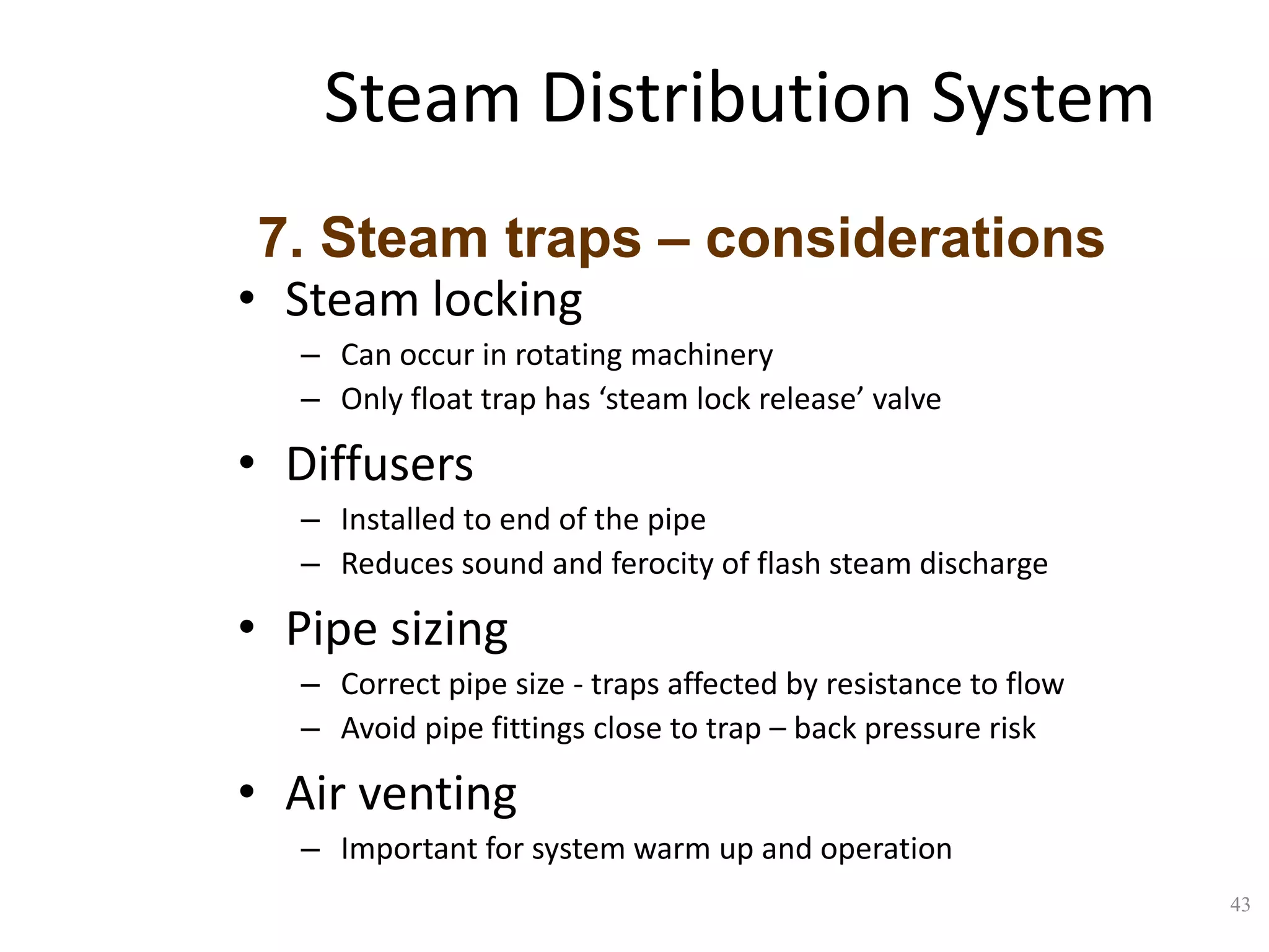Steam distribution system, utilization and design | PDF