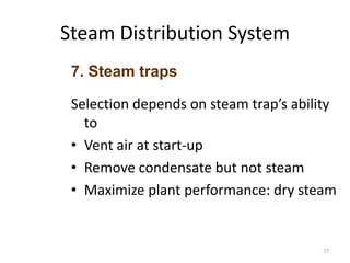 Steam distribution system, utilization and design | PDF