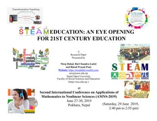STEAM EDUCATION: AN EYE OPENING FOR 21st CENTURY EDUCATION | PDF