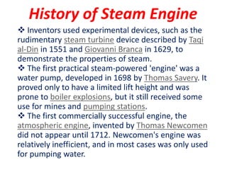 Steam engine presentation by Mohd.Mufeed. | PPTX