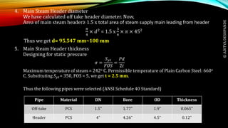 Steam Header Design in Fluid (Steam) System | PDF