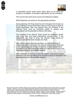 STEAMING PROCEDURE FOR VULCAN STEAM REFORMING CATALYSTS | PDF