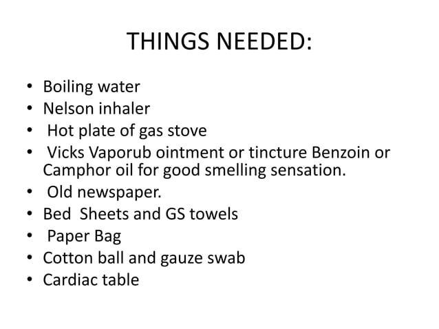 Steam inhalation | PPTX | Lung and Respiratory Health | Diseases and ...