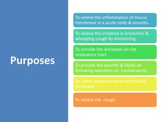 Steam inhalators- Usage and Maintenance | PPTX