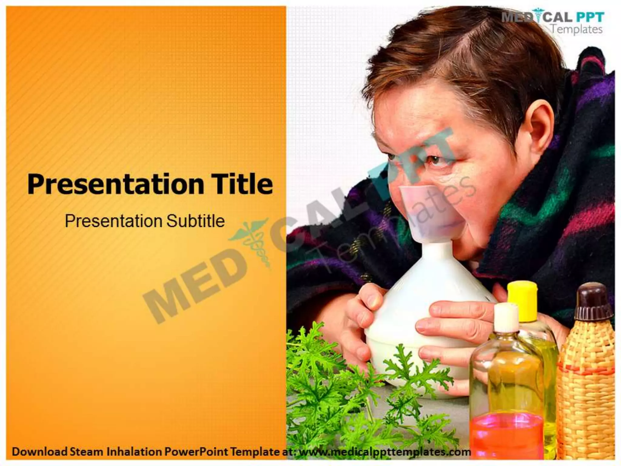 Steam Inhalation PowerPoint Template - Medical PPT Templates | PPTX