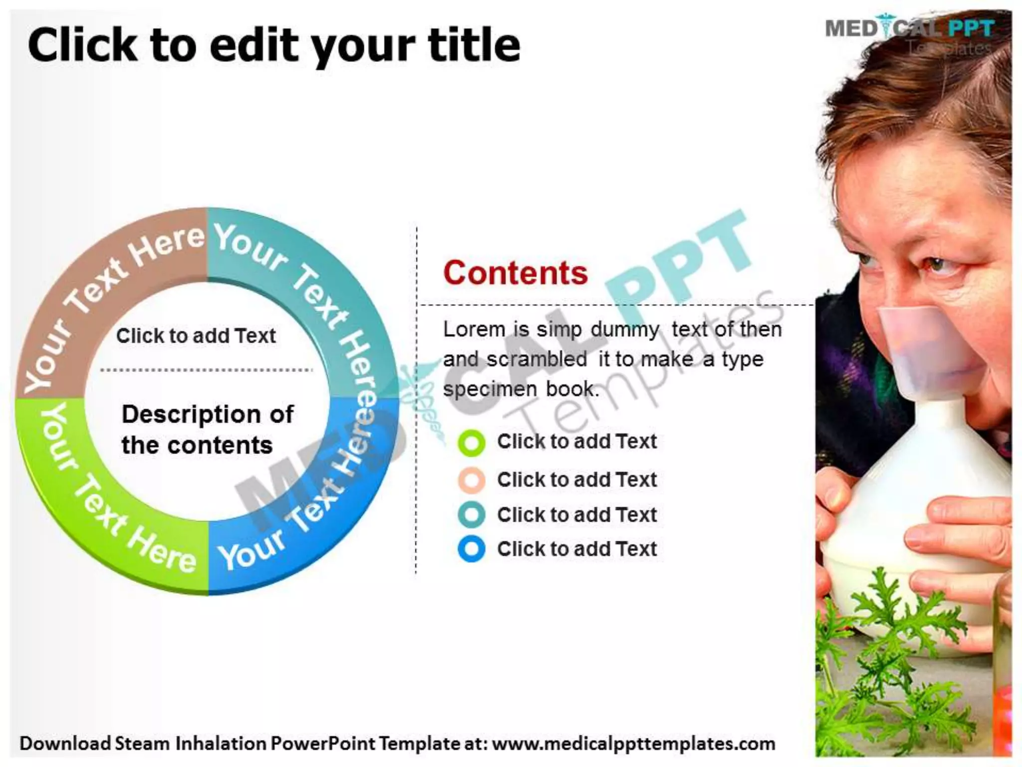 Steam Inhalation PowerPoint Template - Medical PPT Templates | PPTX