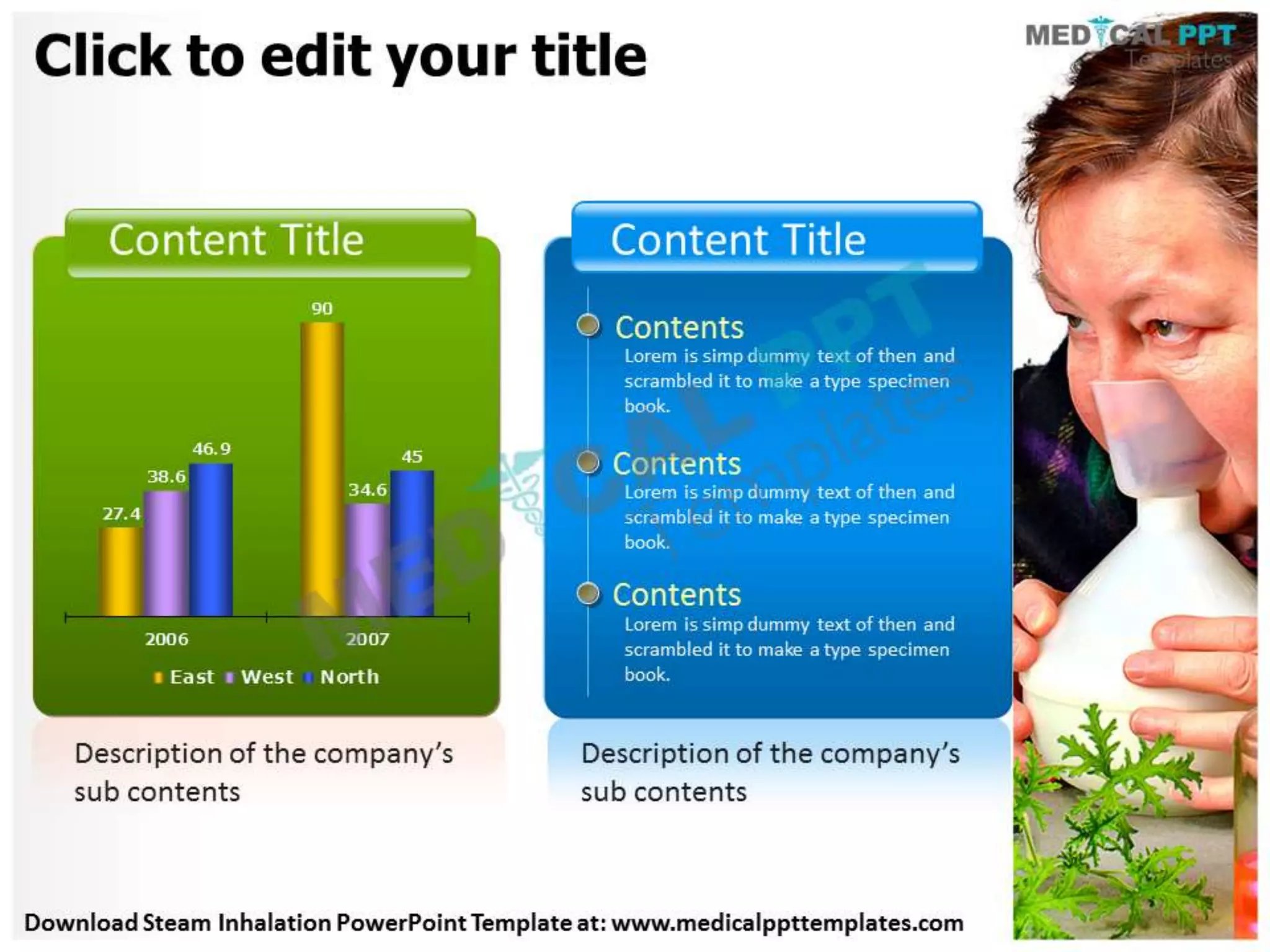 Steam Inhalation PowerPoint Template - Medical PPT Templates | PPTX