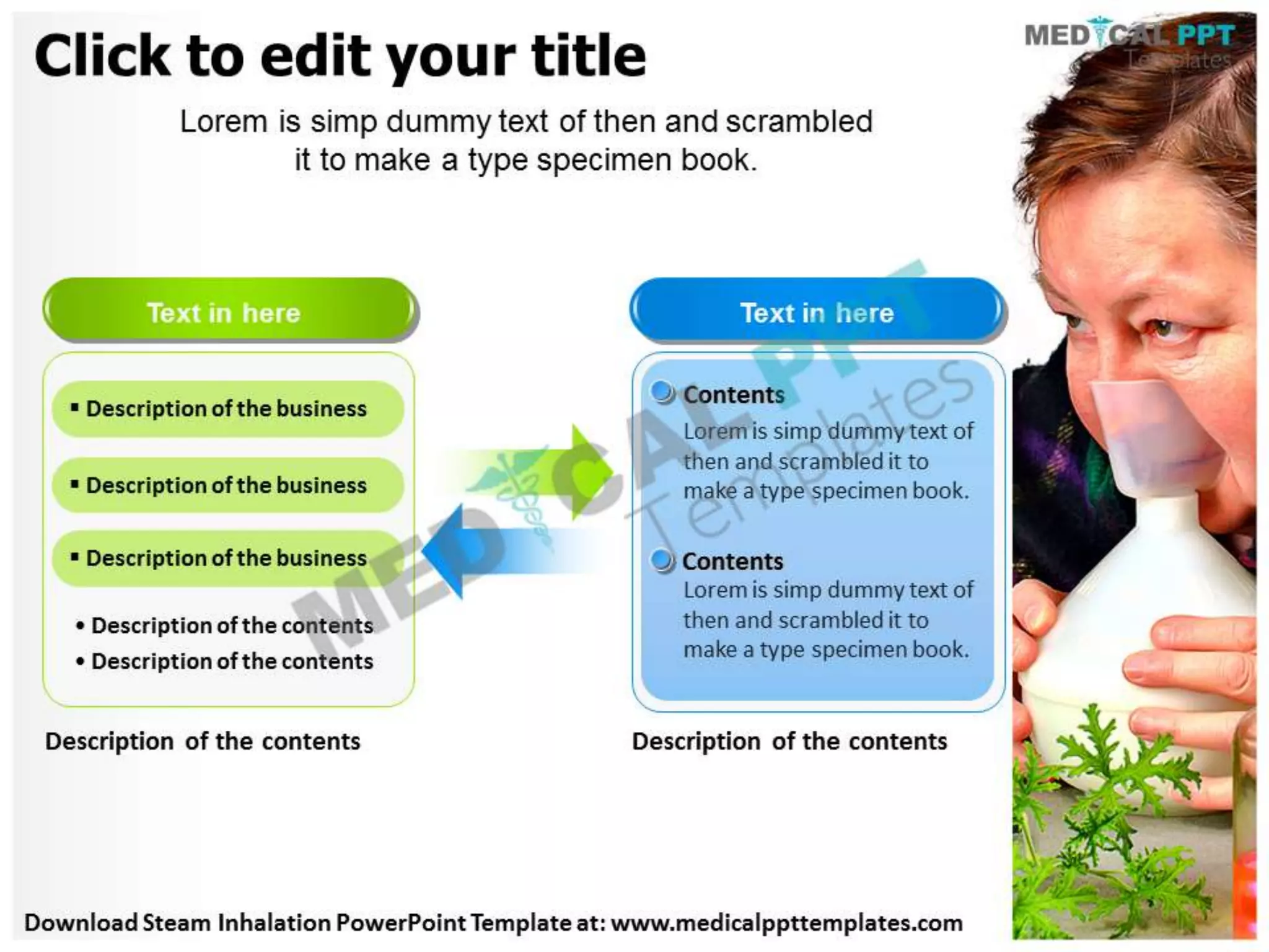 Steam Inhalation PowerPoint Template - Medical PPT Templates | PPTX