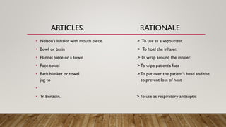 STEAM INHALATION (TOUSIF).pdf bsc nursing | PPT