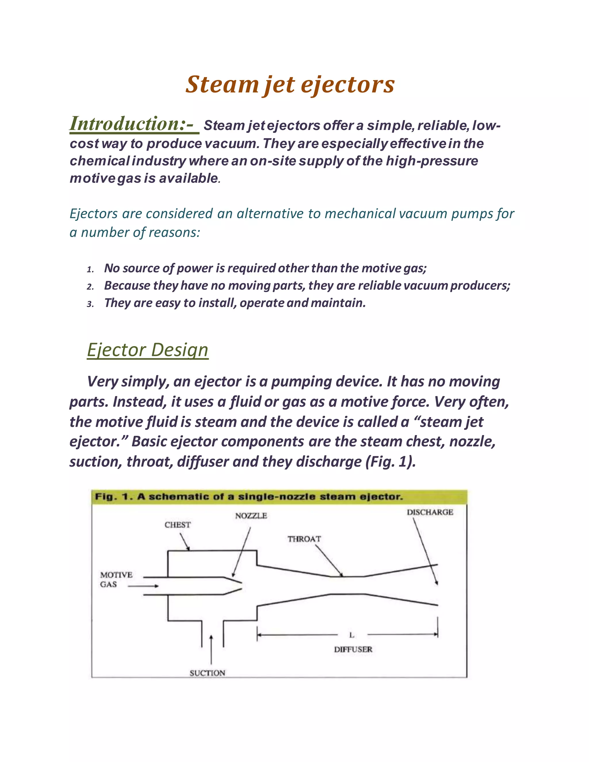 Steam jet ejectors | DOCX