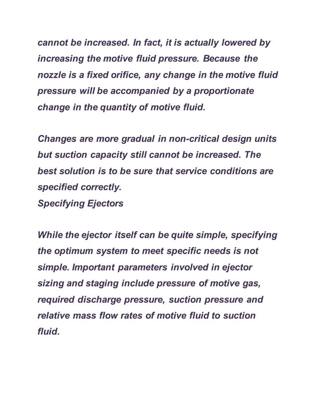 Steam jet ejectors | DOCX | Physics | Science