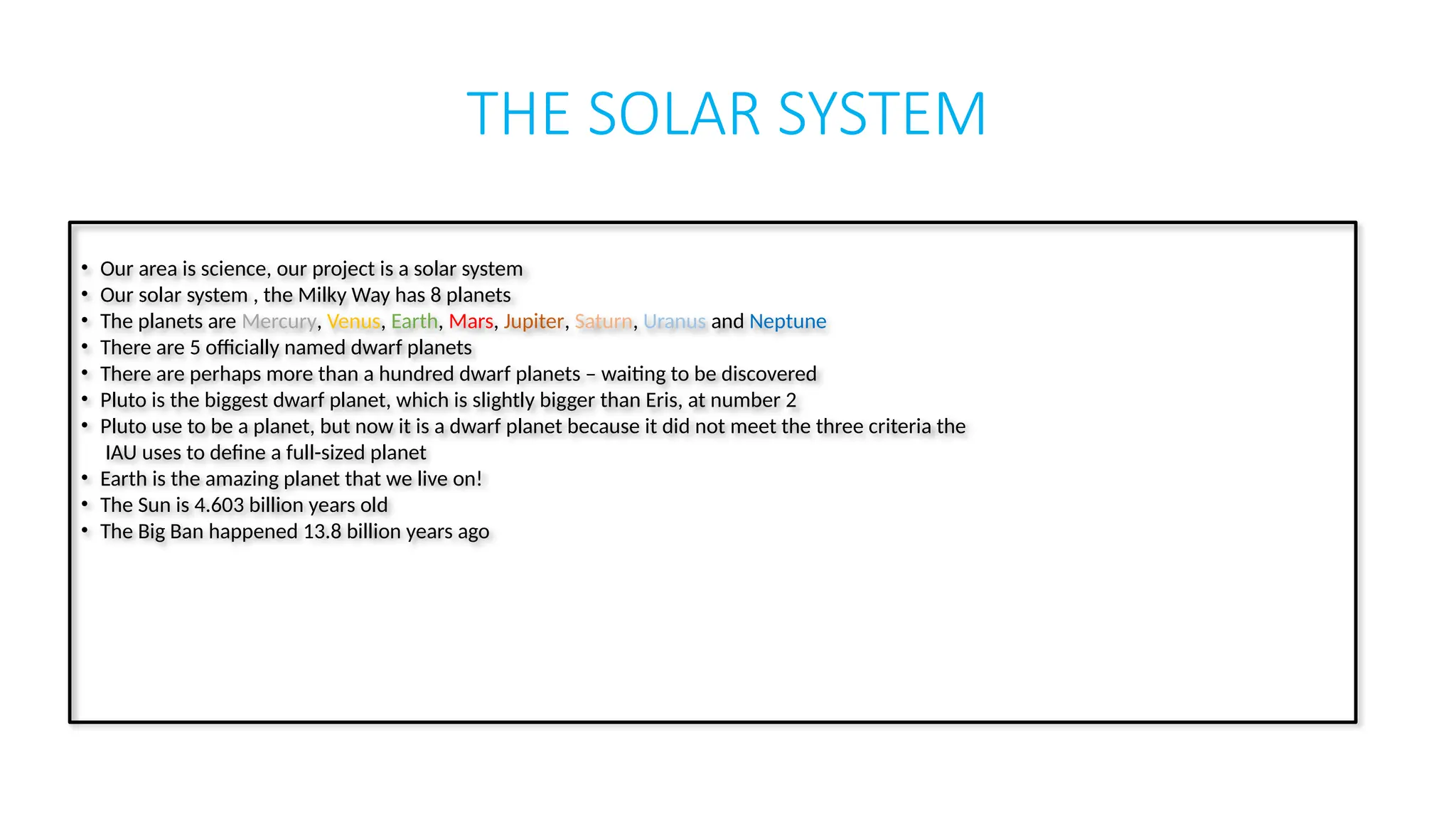 Steam Presentation FOR SOLAR SYSTEM PROJECT | PPT