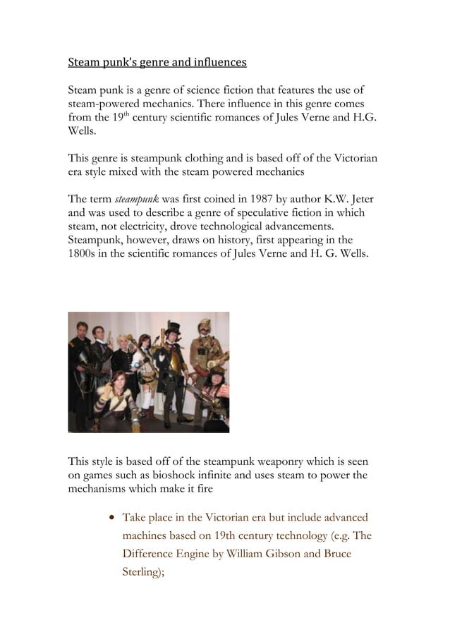 Steam punk s genre and influences | PDF