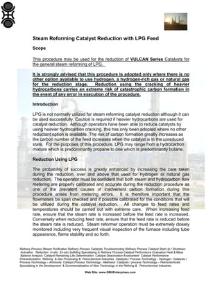 Steam Reforming Catalyst Reduction with LPG Feed | PDF