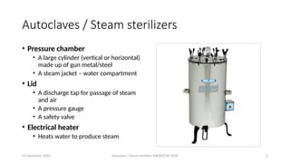 Working of Steam sterilizer or autoclave | PPTX