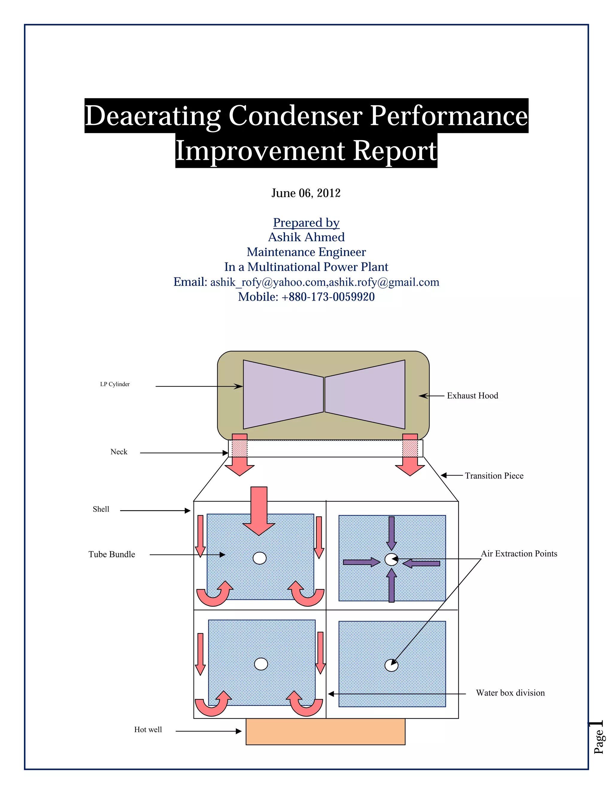 Steam turbine deaerating condenser perforamace improvement | PDF