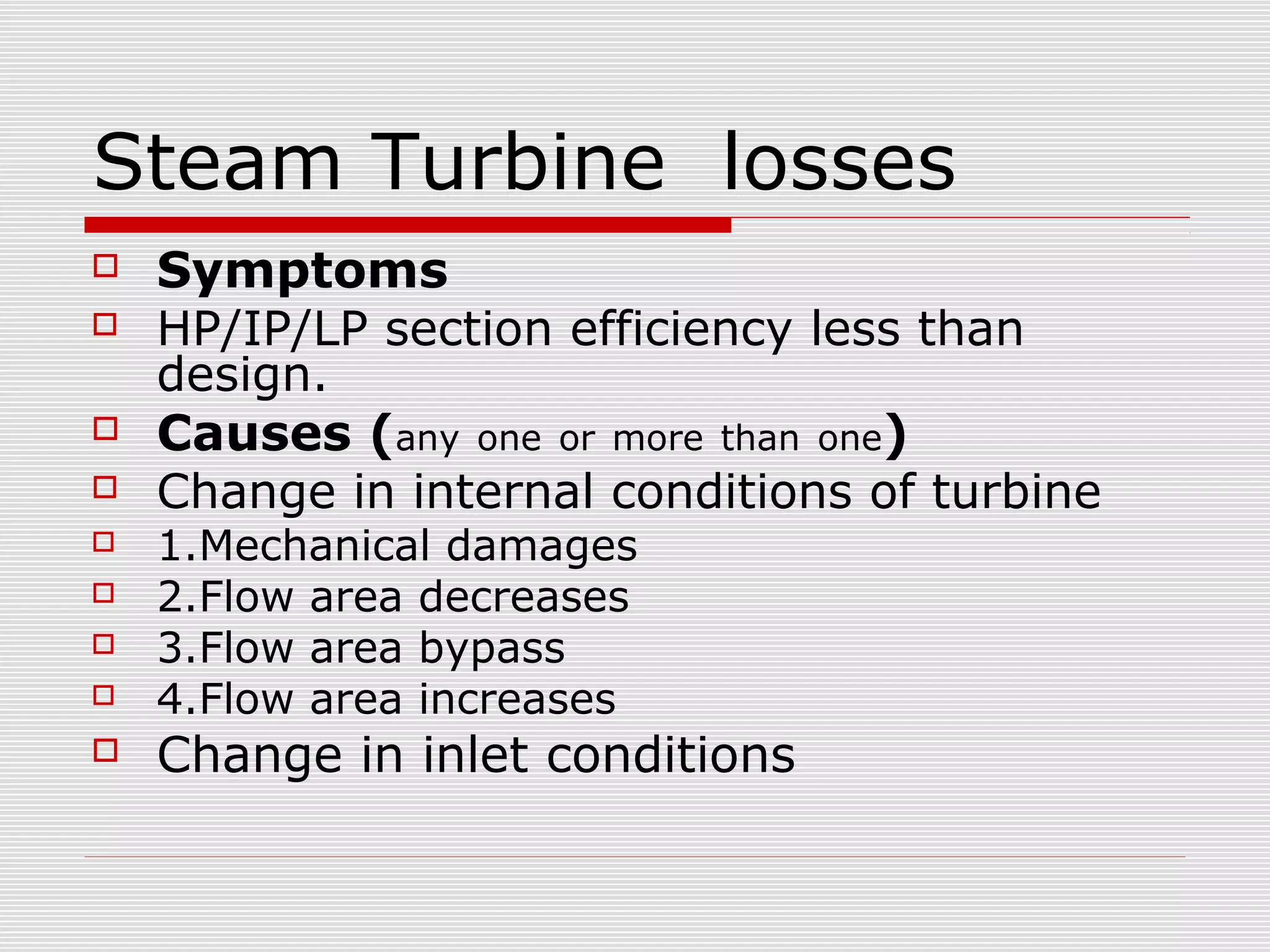 Steam turbine losses | PPT