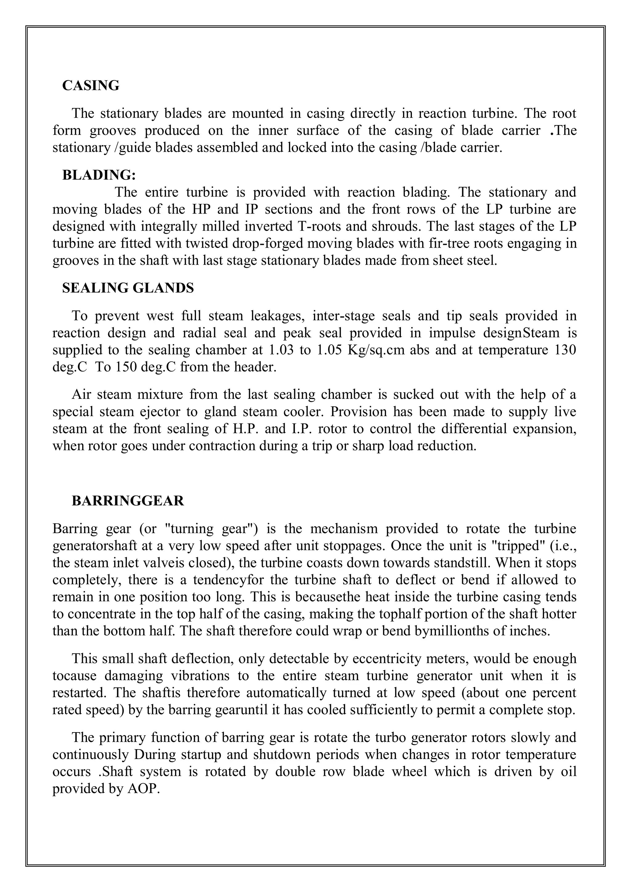 Steam turbines and its associated systems(ntpc ramagundam) | PDF