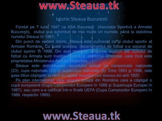 STEAUA www.steaua.tk Steaua Bucuresti | PPTX