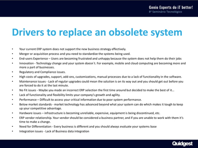 Replacing obsolete ERP software systems with Genio | PPTX