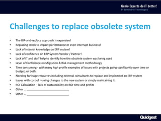 Replacing obsolete ERP software systems with Genio | PPTX