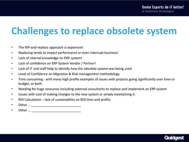 Replacing obsolete ERP software systems with Genio | PPTX