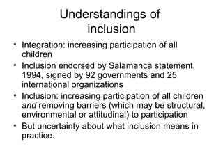Inclusion in Scotland and Europe | PPT