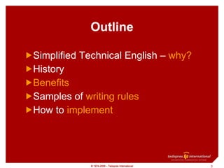 Simplified Technical English: How Standardization of Content Will ...