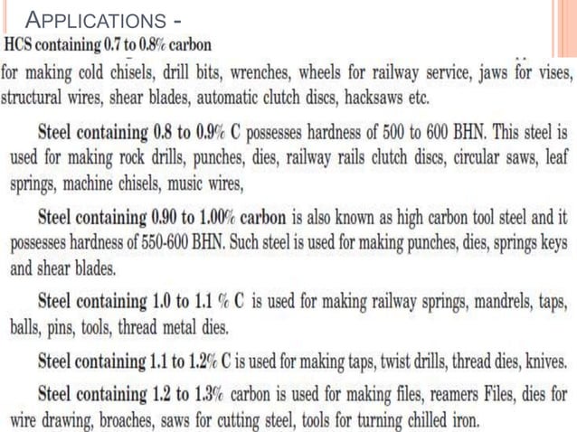 Classification of Steel