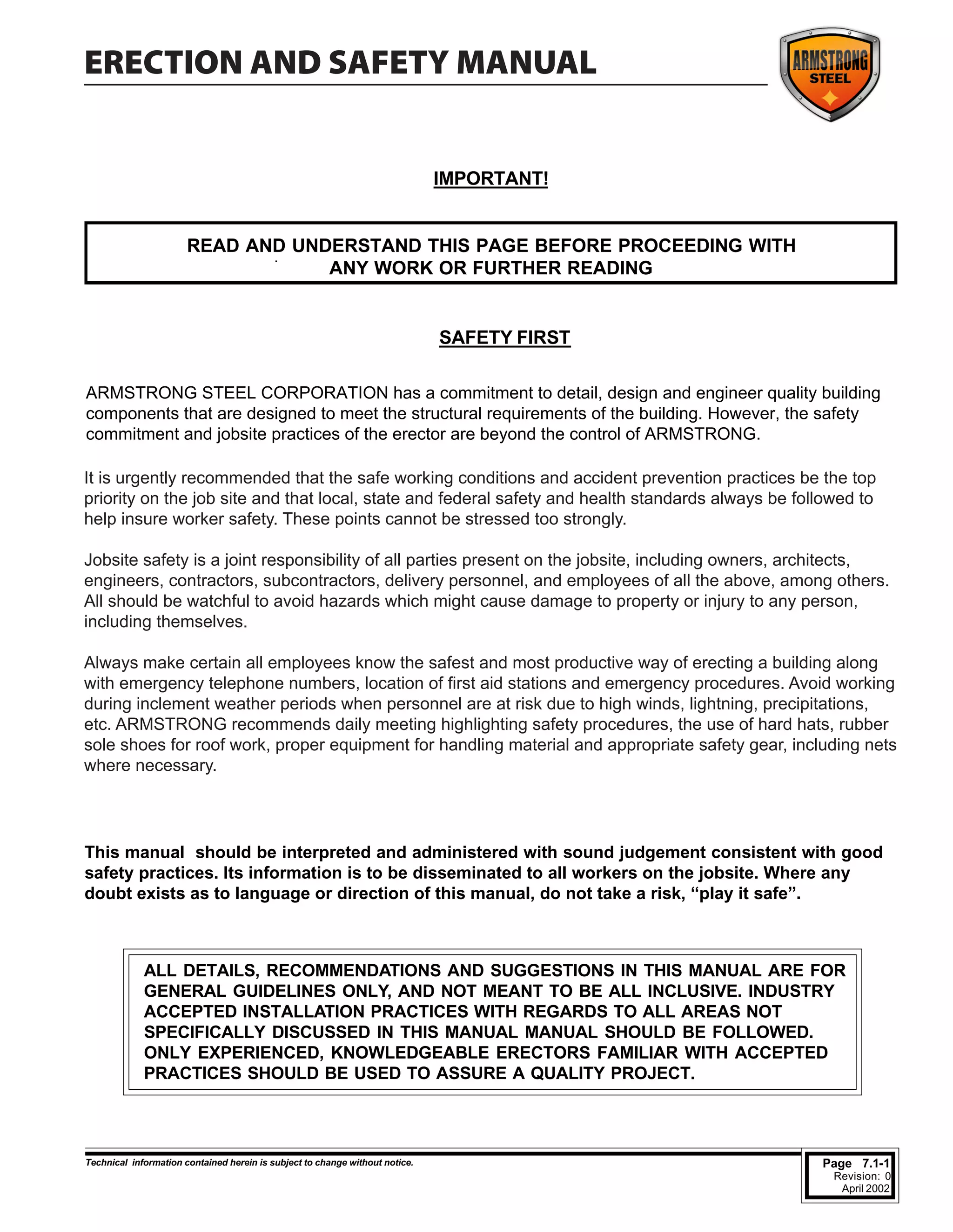 Steel building-erection-manual | PDF