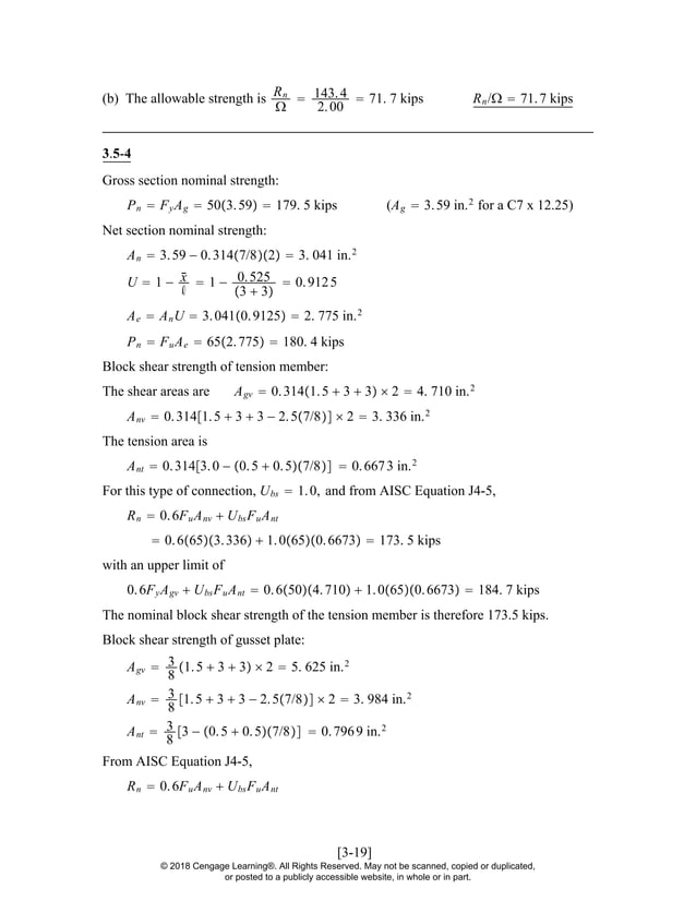 Steel Design 6th Edition Segui Solutions Manual | PDF | Physics | Science