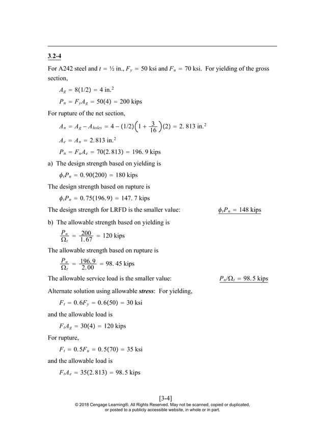 Steel Design 6th Edition Segui Solutions Manual | PDF | Physics | Science