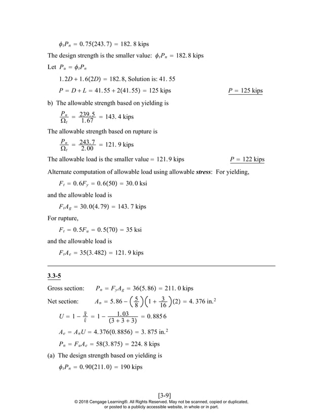 Steel Design 6th Edition Segui Solutions Manual | PDF | Physics | Science