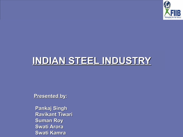 Steel Industry In India | PPT