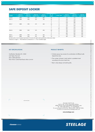 STEELAGE SAFE DEPOSIT LOCKERS | PDF