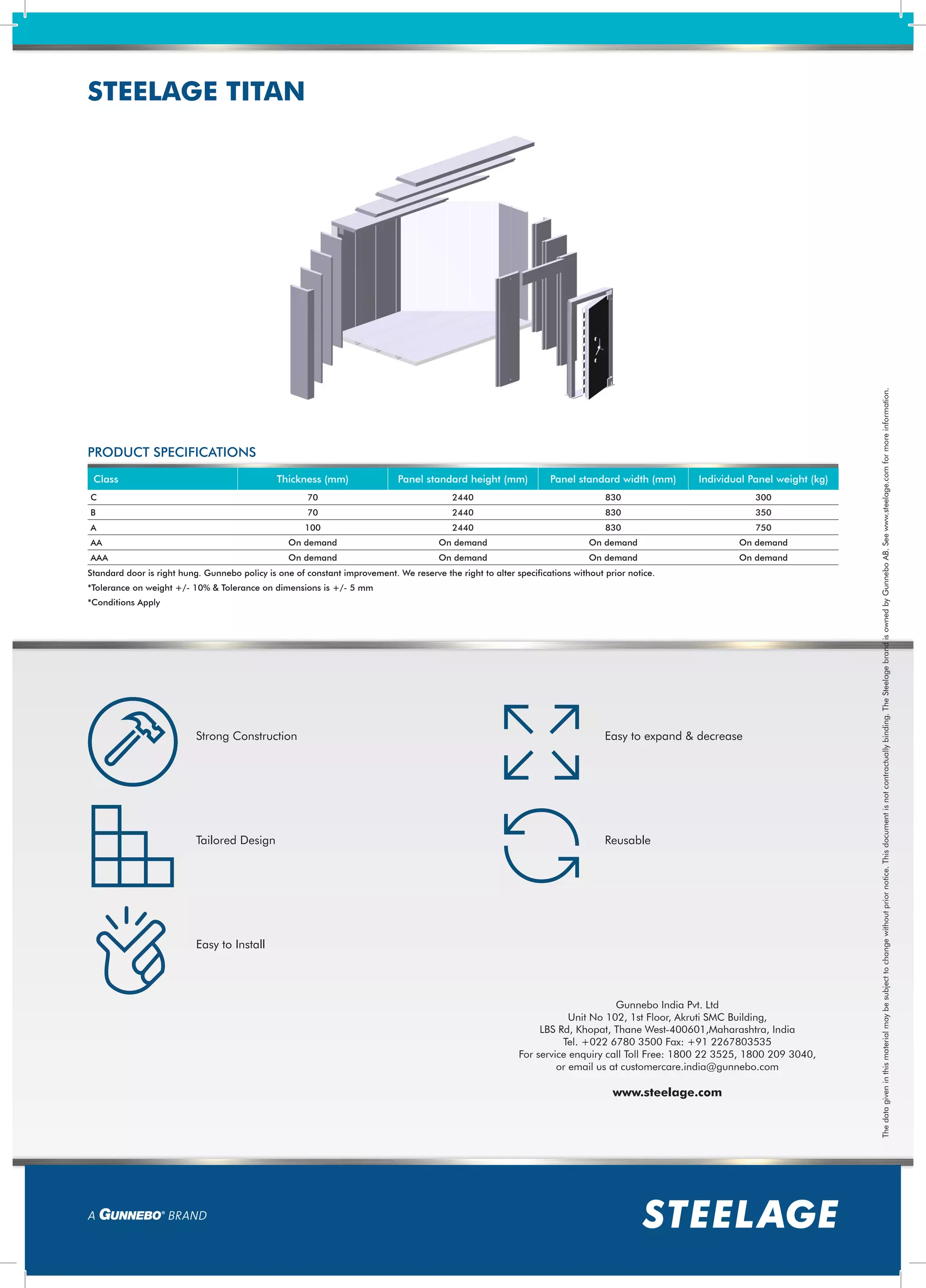 STEELAGE TITAN MODULAR VAULT SOLUTION | PDF