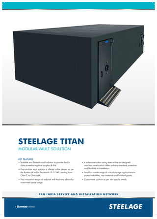 STEELAGE TITAN MODULAR VAULT SOLUTION | PDF