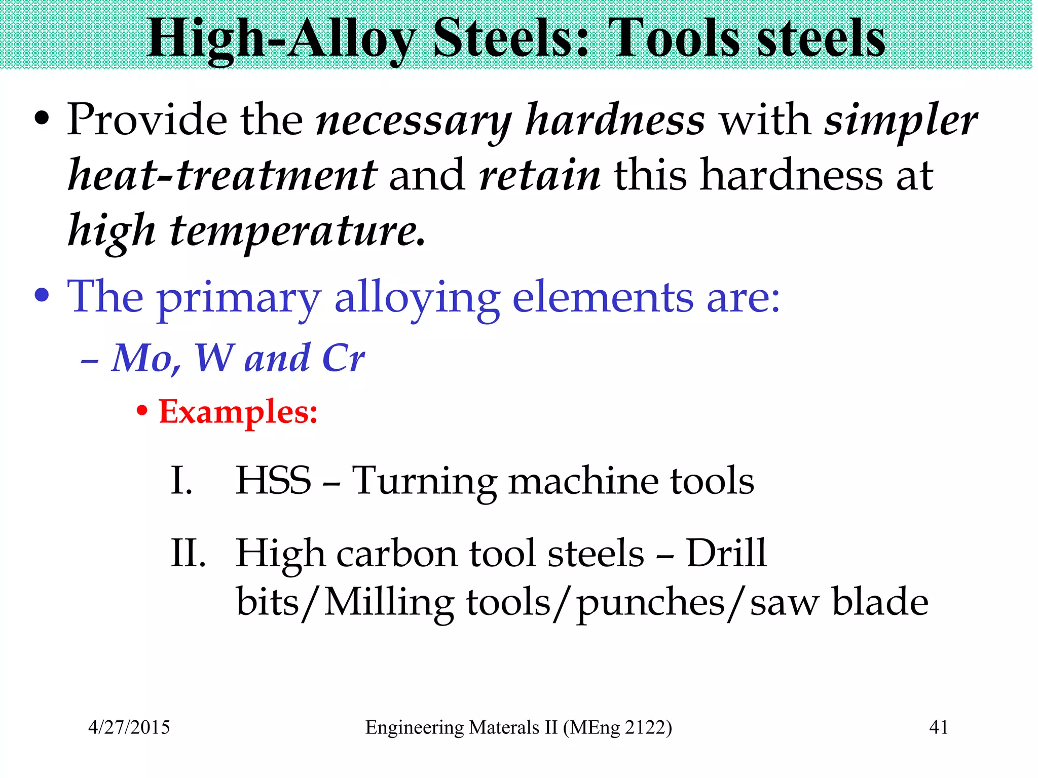 Steel and effect of alloying elements | PPTX