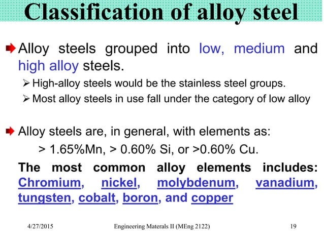 Steel and effect of alloying elements | PPTX | Chemistry | Science