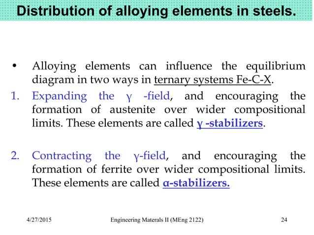Steel and effect of alloying elements | PPTX | Chemistry | Science